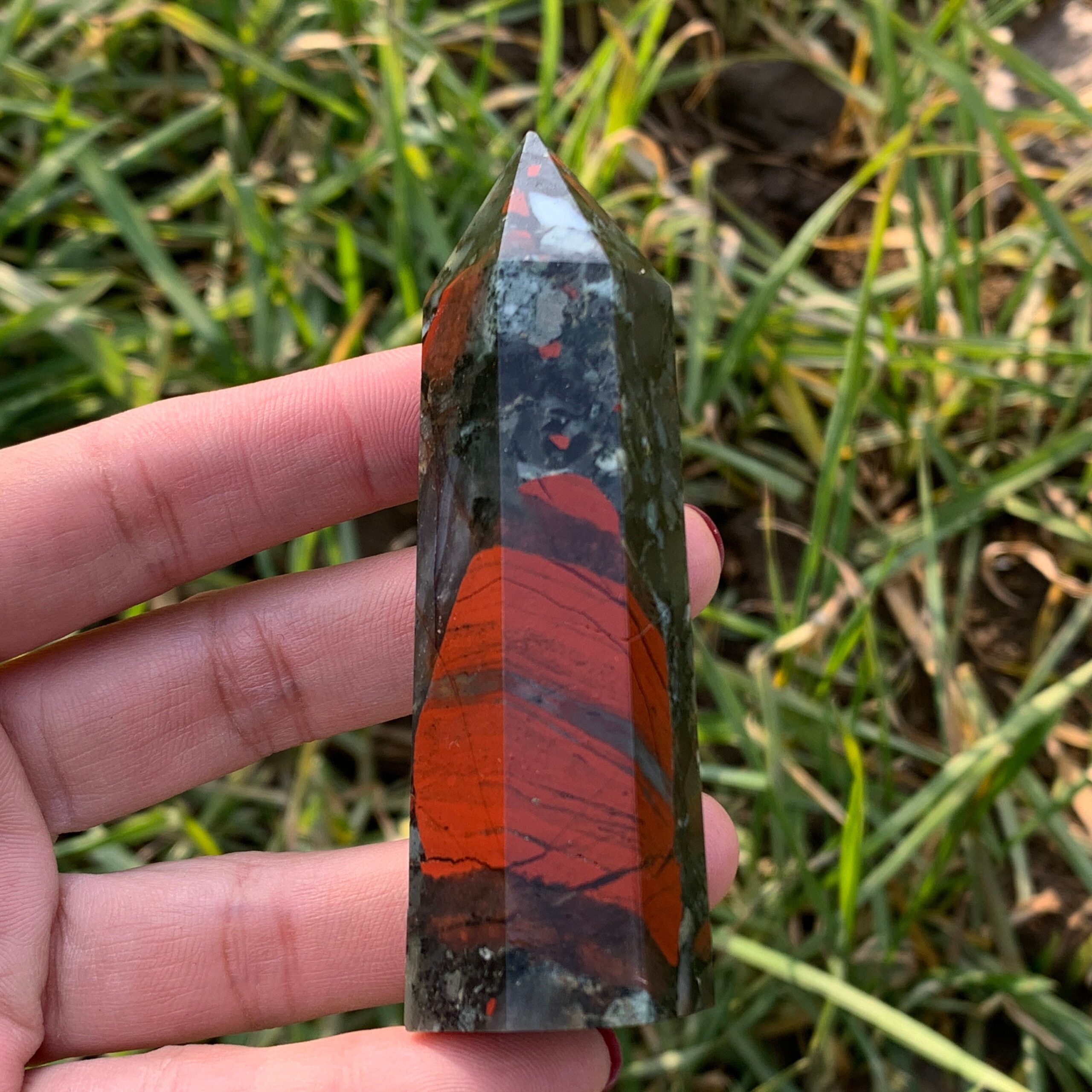 Bloodstone Crystal Obelisk Tower - Spirit Crystals