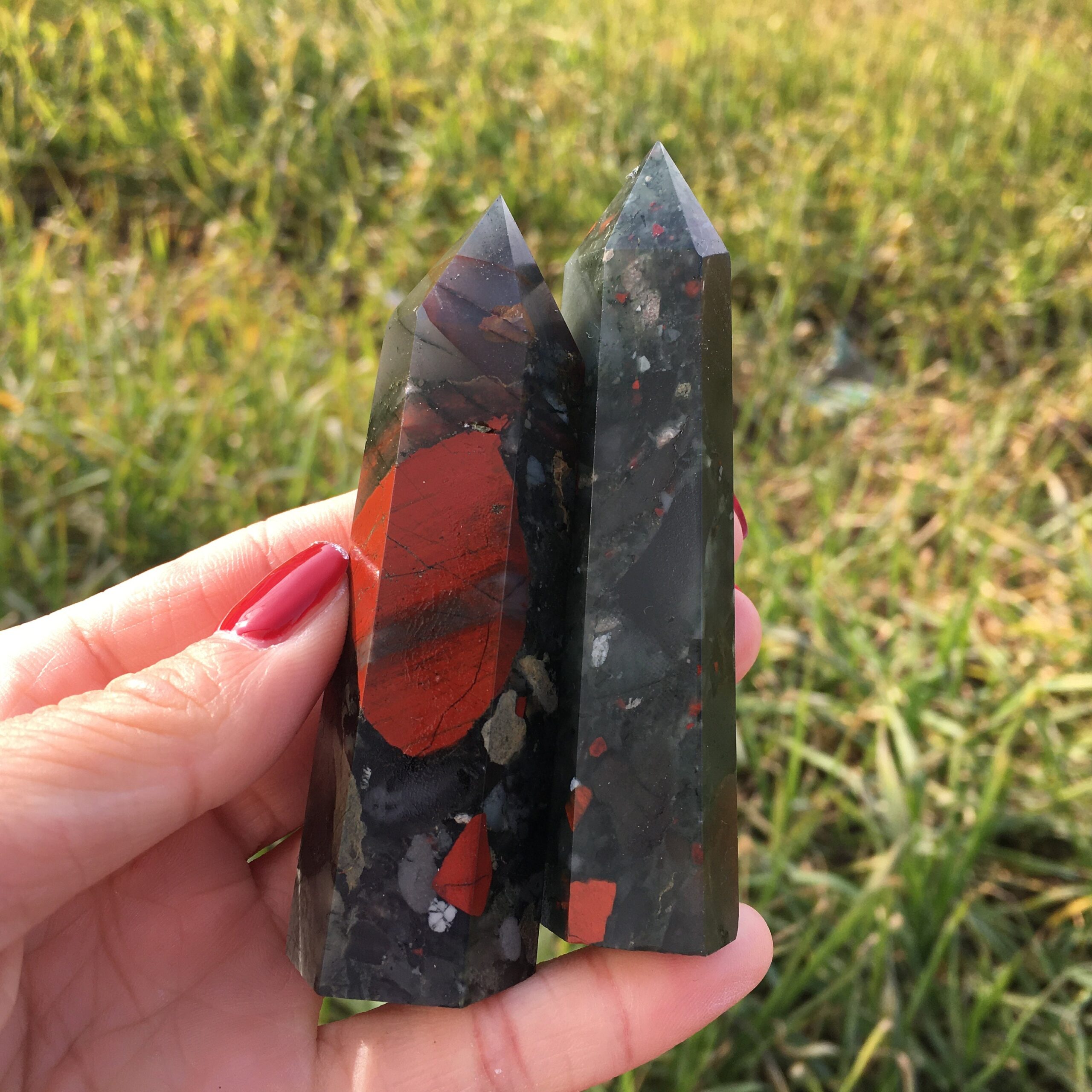 Bloodstone Crystal Obelisk Tower - Spirit Crystals