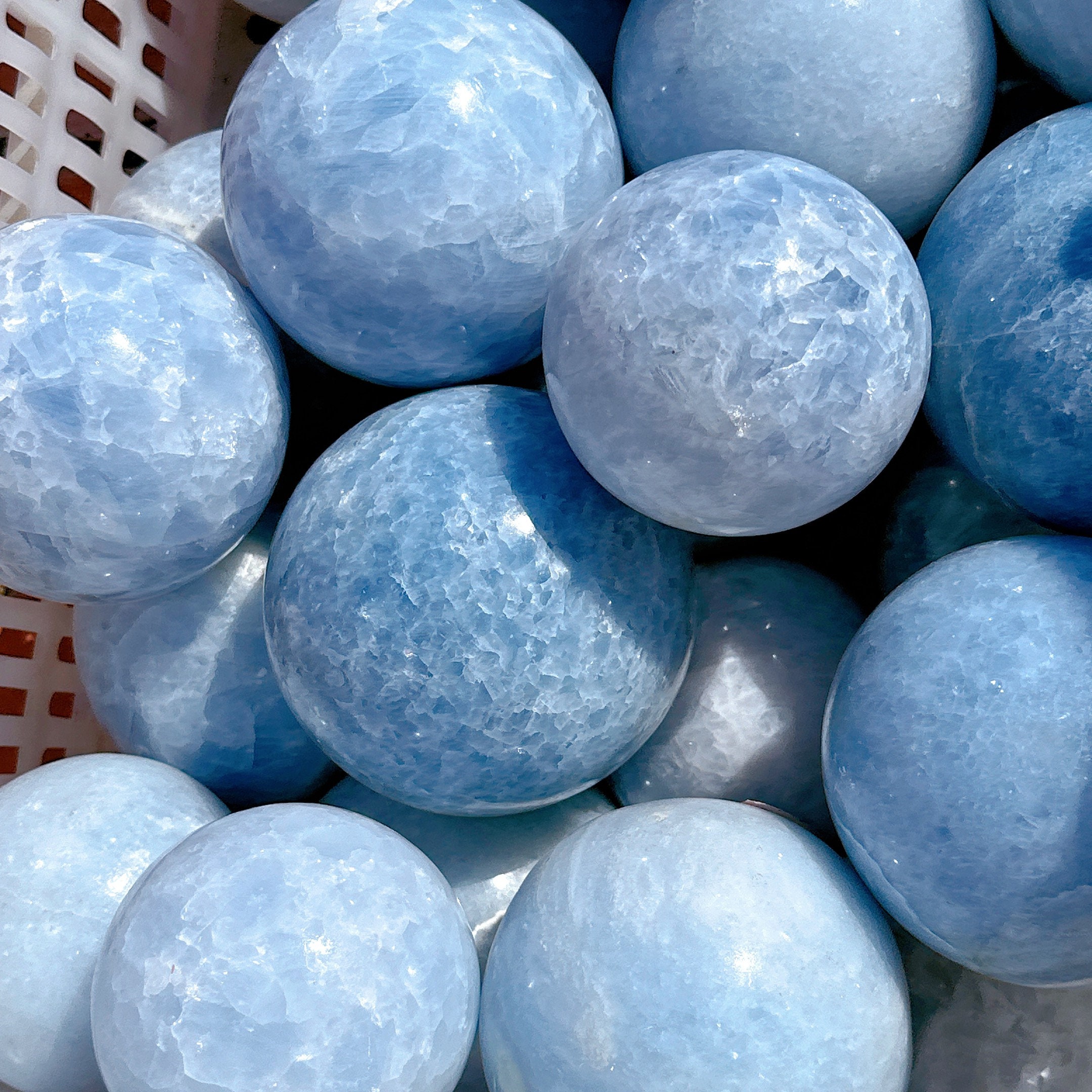 Blue Calcite Crystal Sphere - Spirit Crystals
