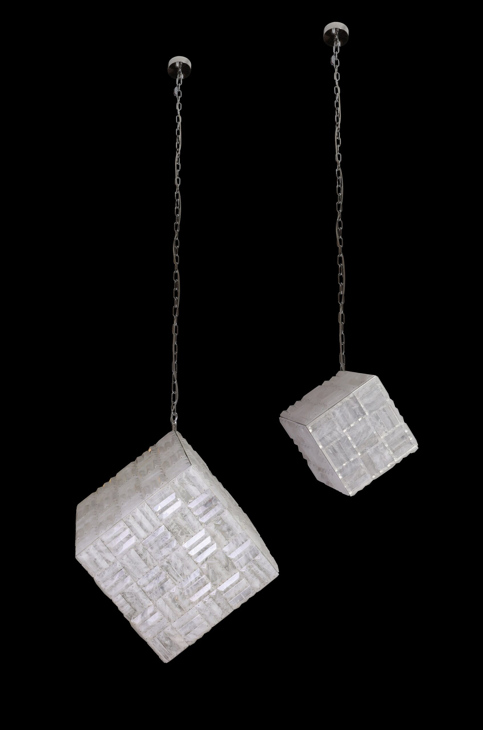 Clear Quartz Cubic Slabs Hanging Lamp - Spirit Crystals