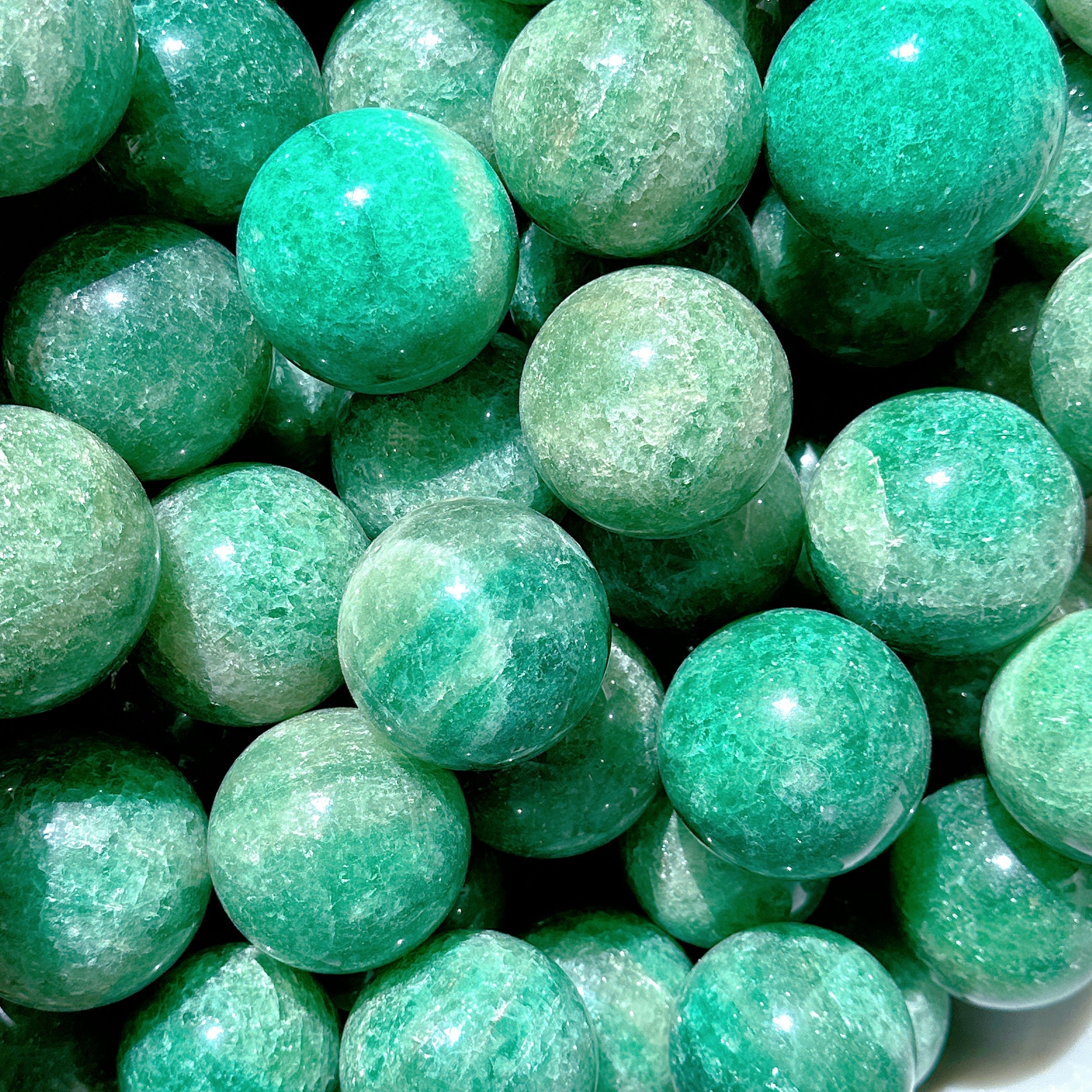 Green Strawberry Quartz Crystal Sphere - Spirit Crystals