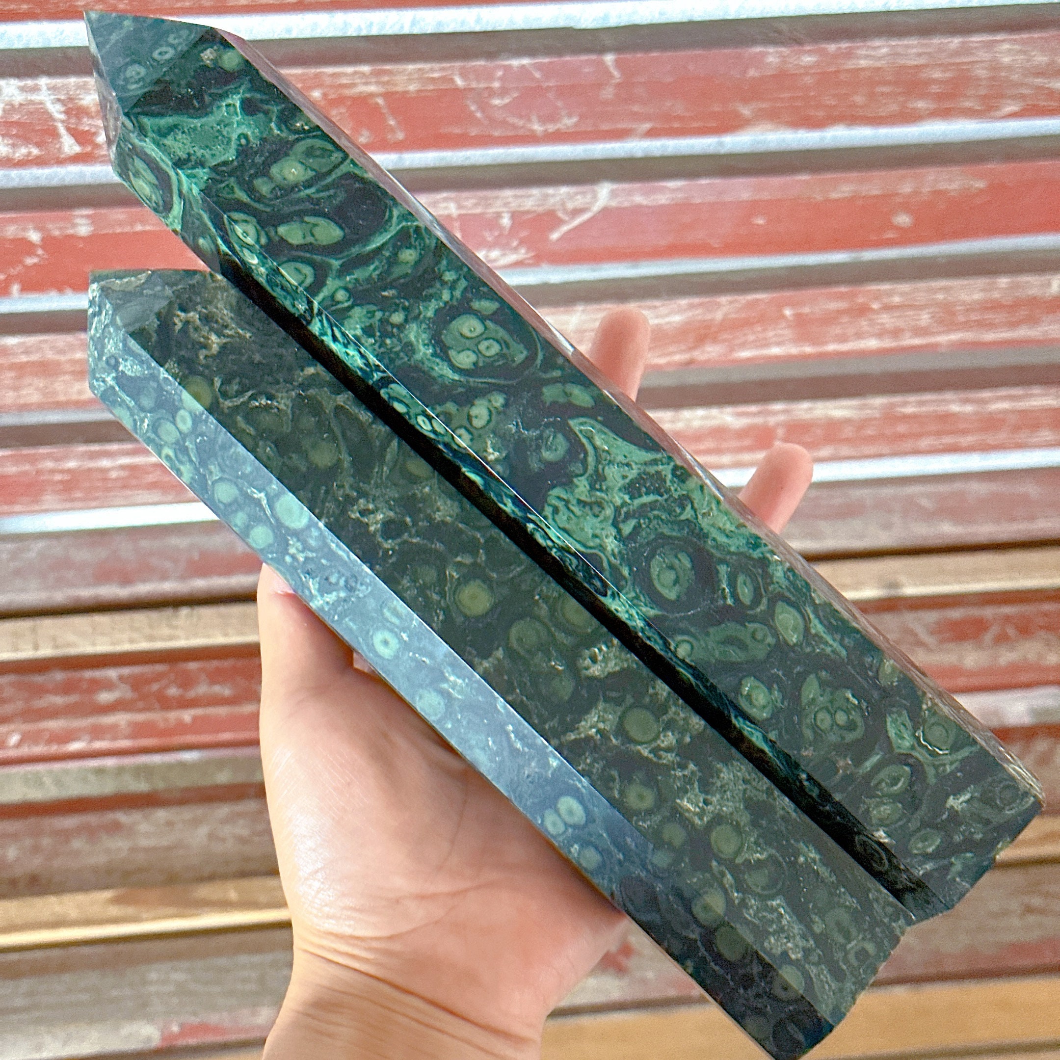 Kambaba Jasper Crystal Obelisk Tower - Spirit Crystals