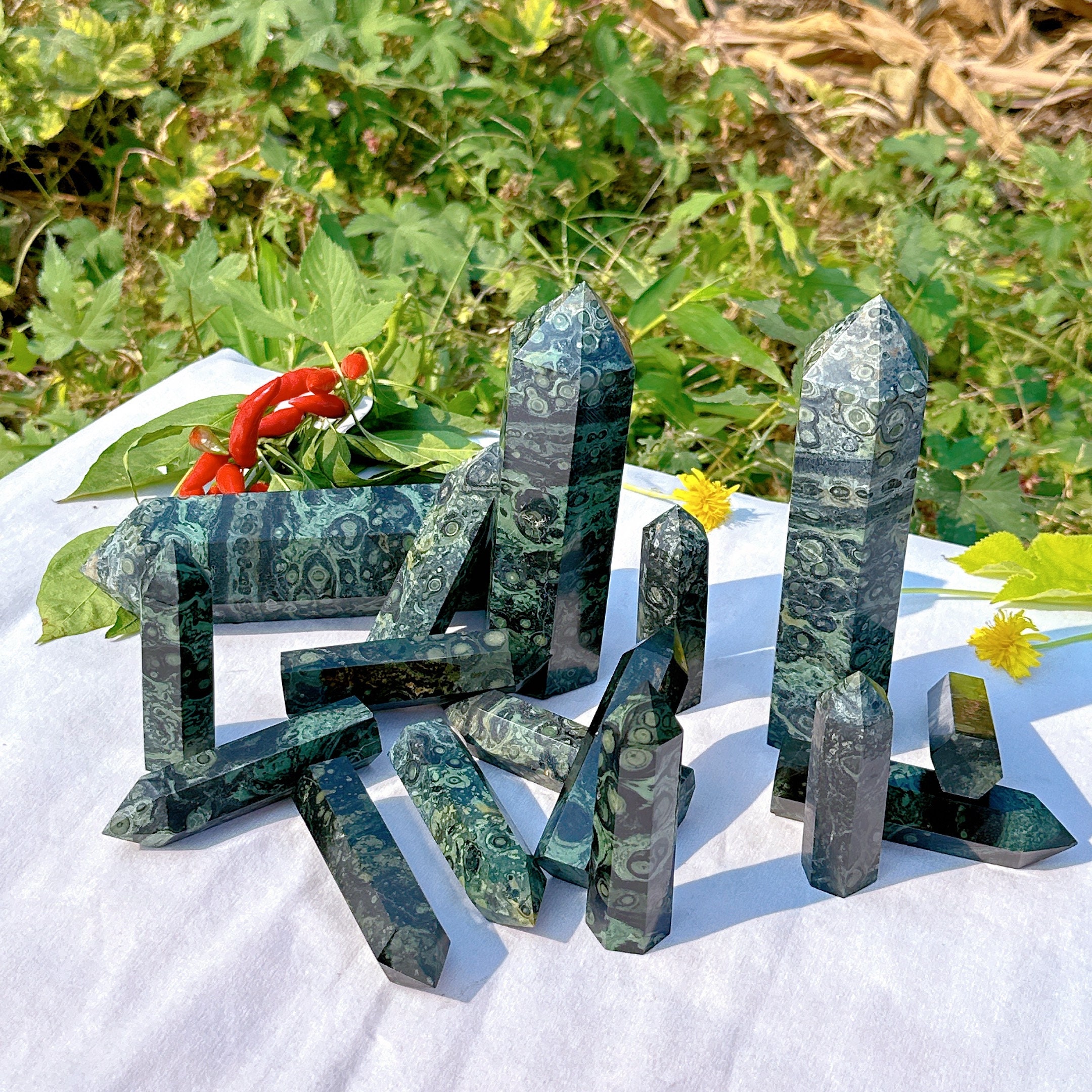 Kambaba Jasper Crystal Obelisk Tower - Spirit Crystals