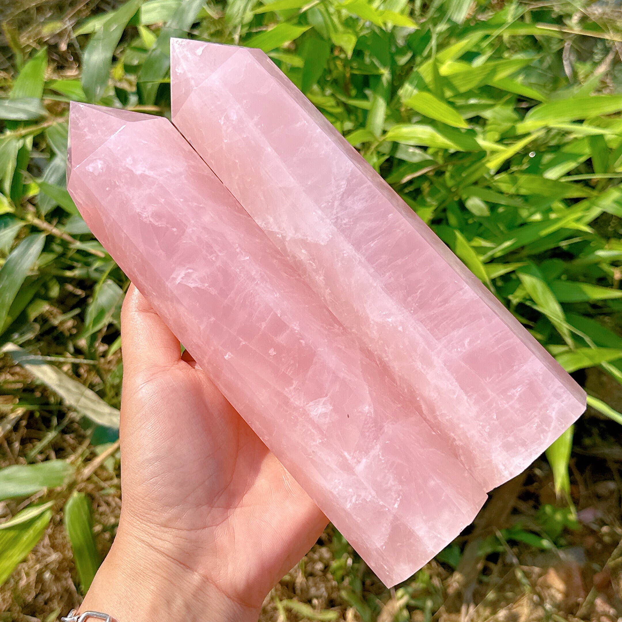 Rose Quartz Crystal Obelisk Tower - Spirit Crystals