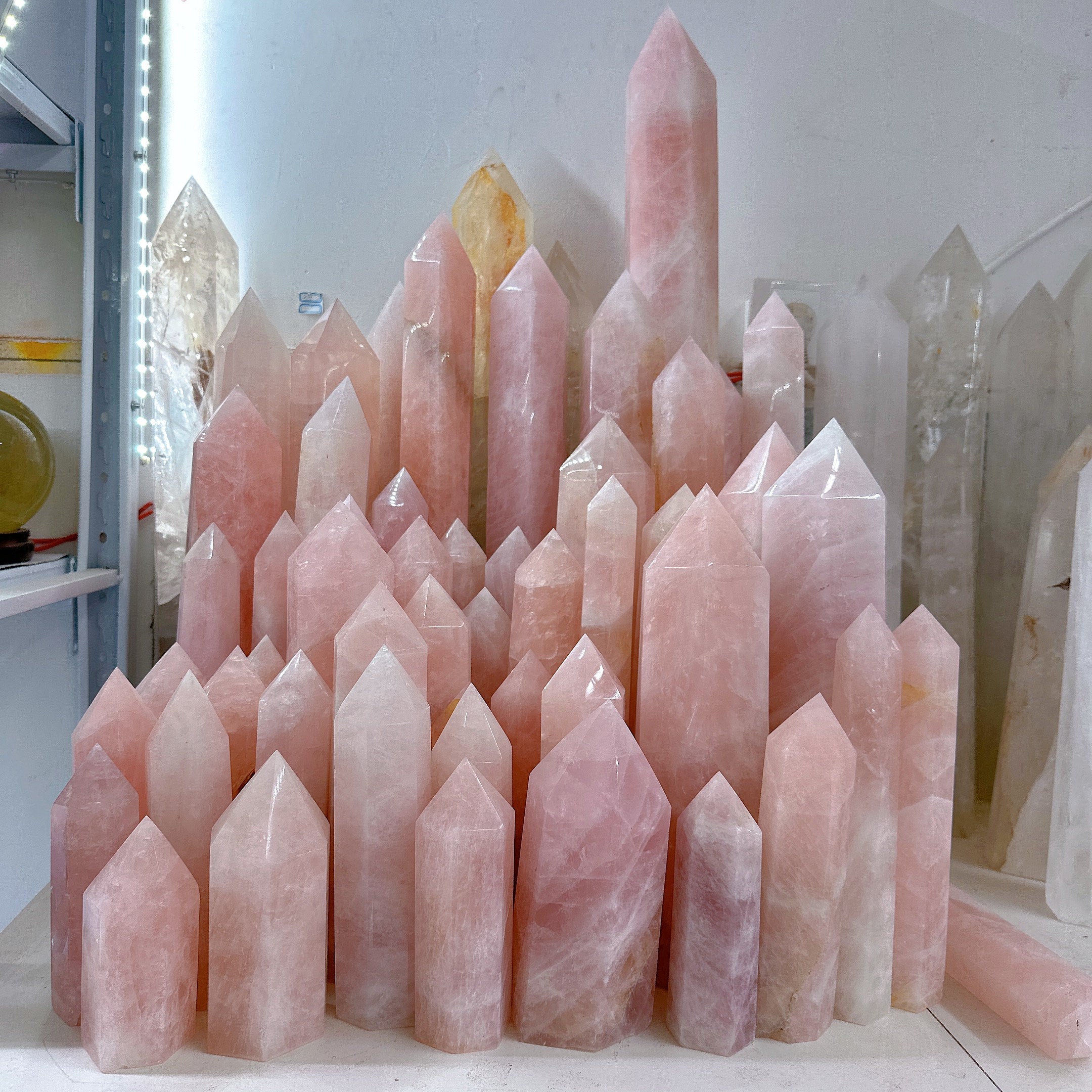 Rose Quartz Crystal Obelisk Tower - Spirit Crystals