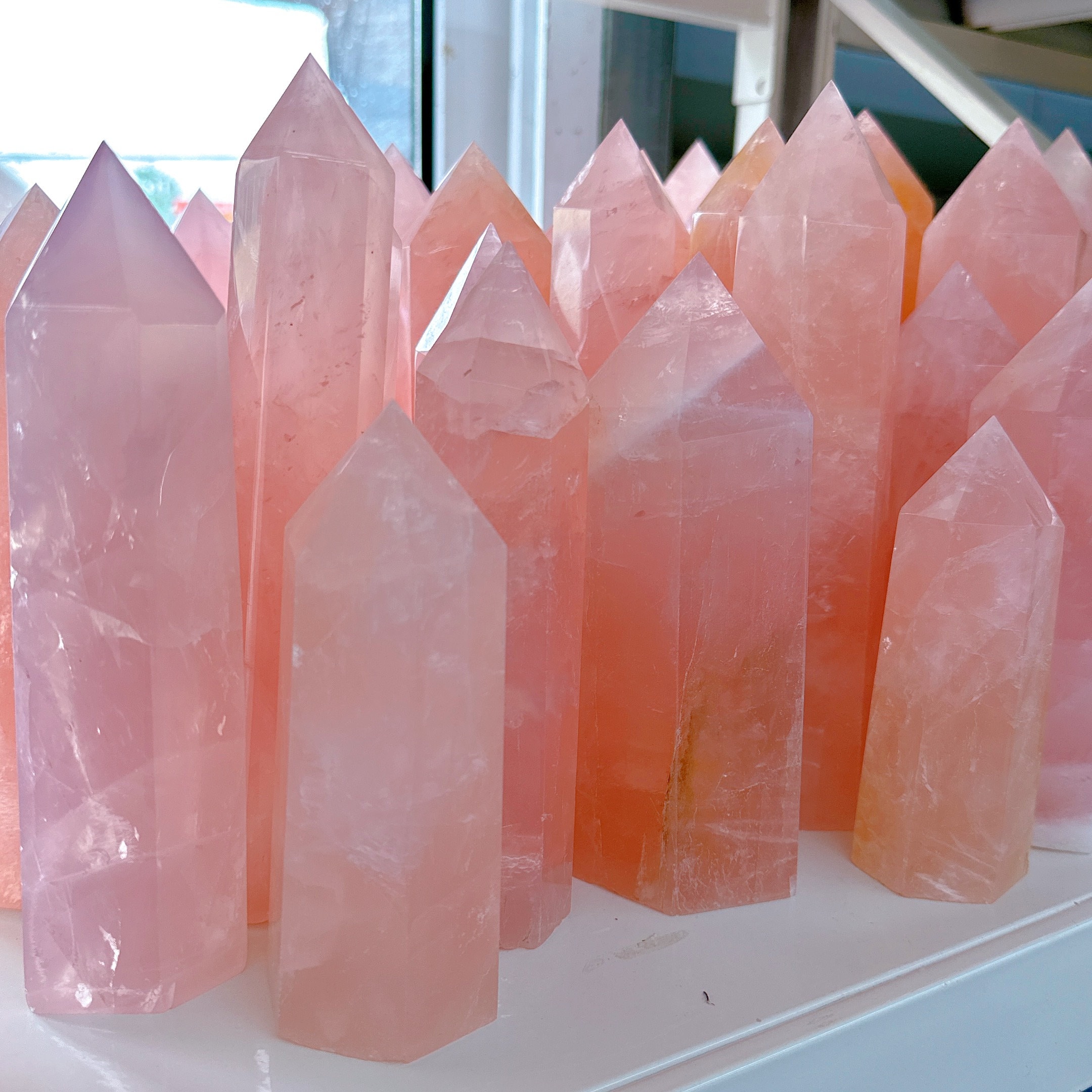 Rose Quartz Crystal Obelisk Tower - Spirit Crystals