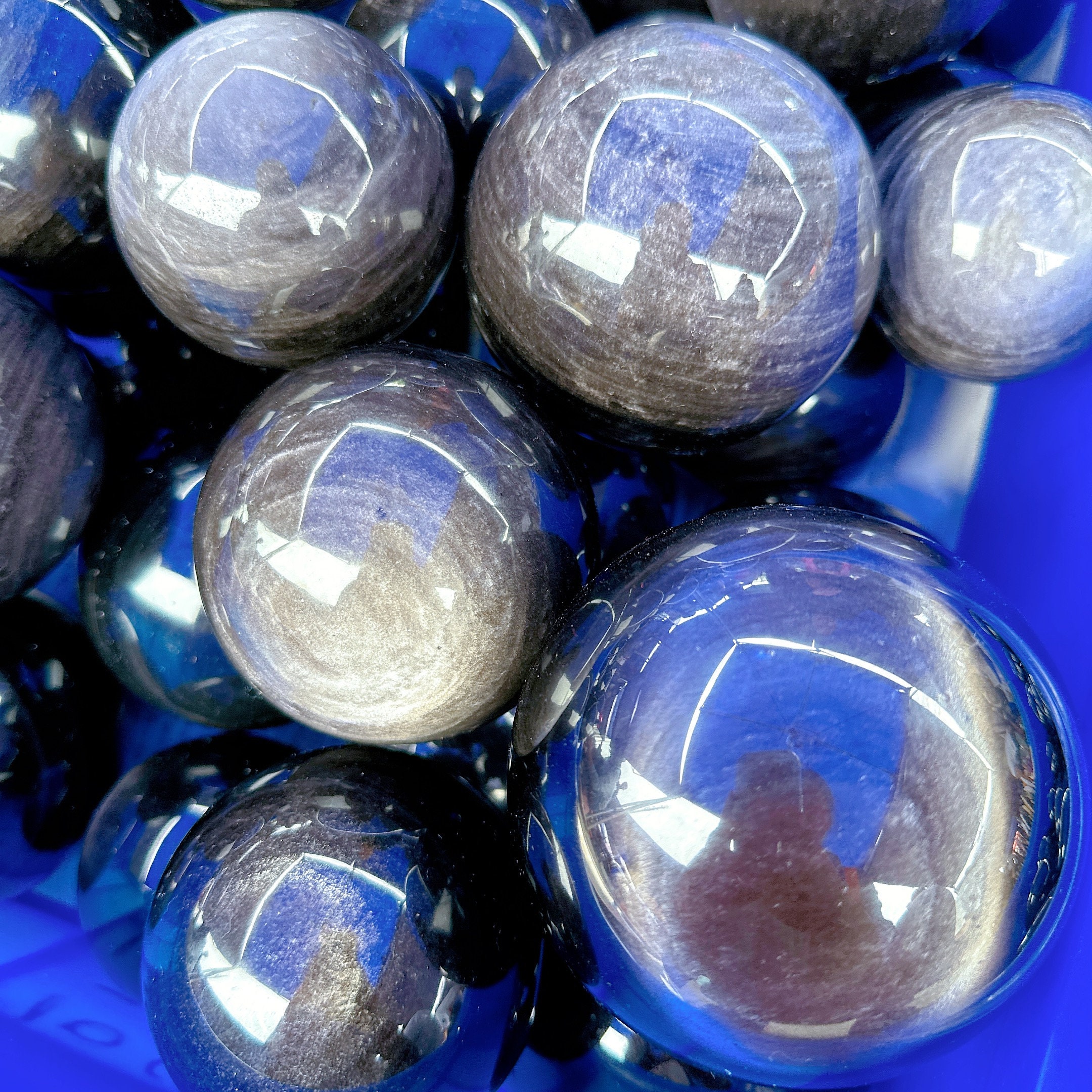 Silver Sheen Obsidian Crystal Sphere - Spirit Crystals