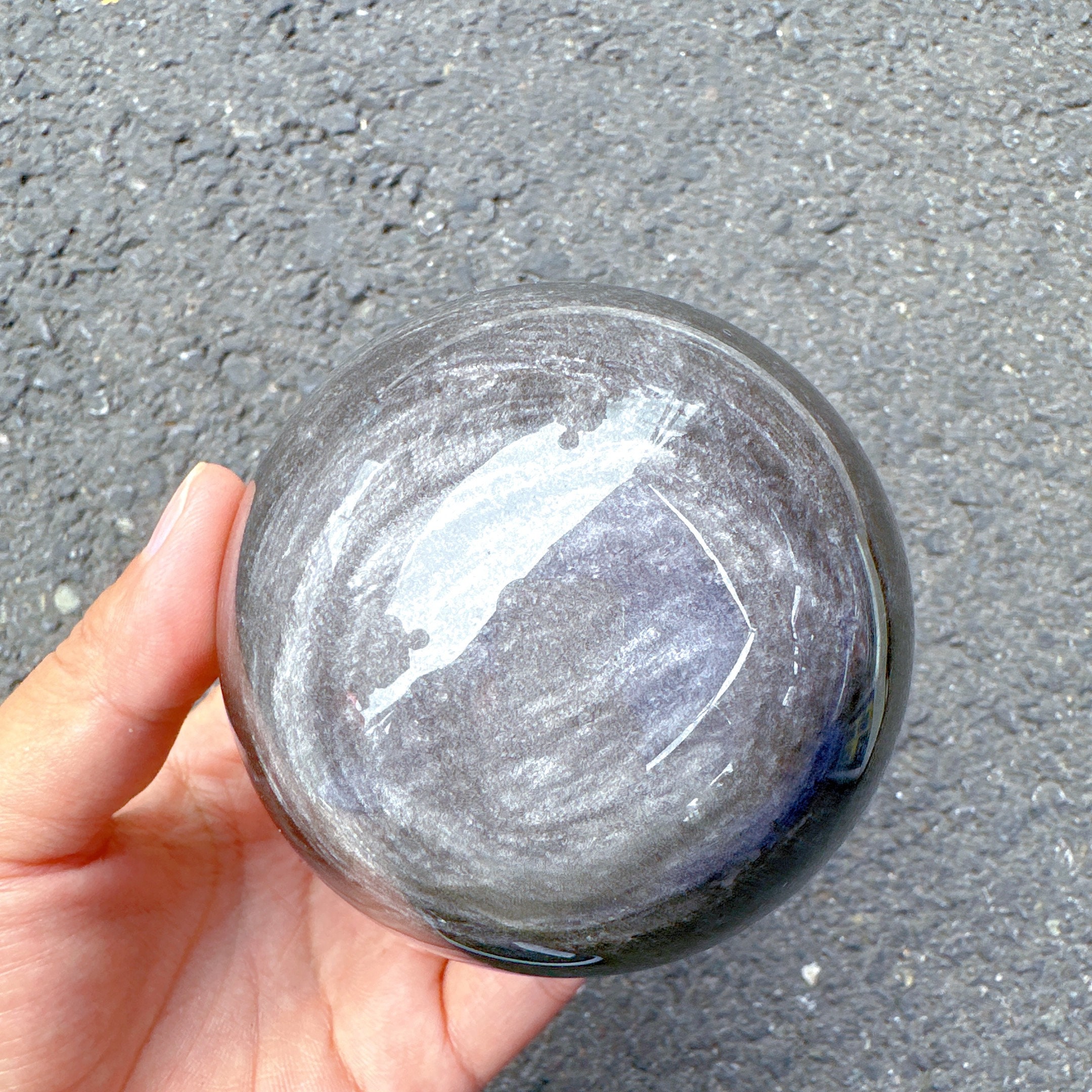 Silver Sheen Obsidian Crystal Sphere - Spirit Crystals