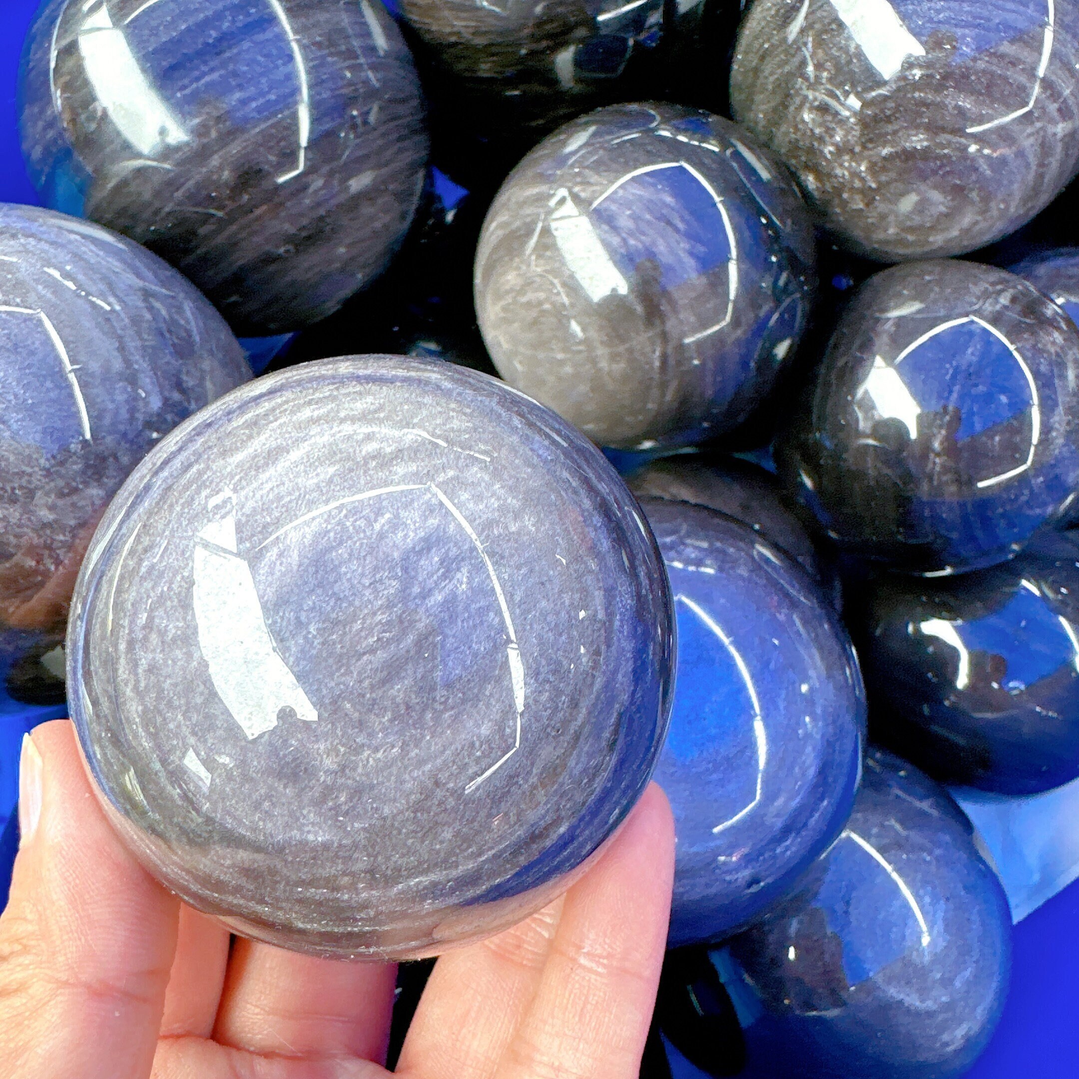 Silver Sheen Obsidian Crystal Sphere - Spirit Crystals