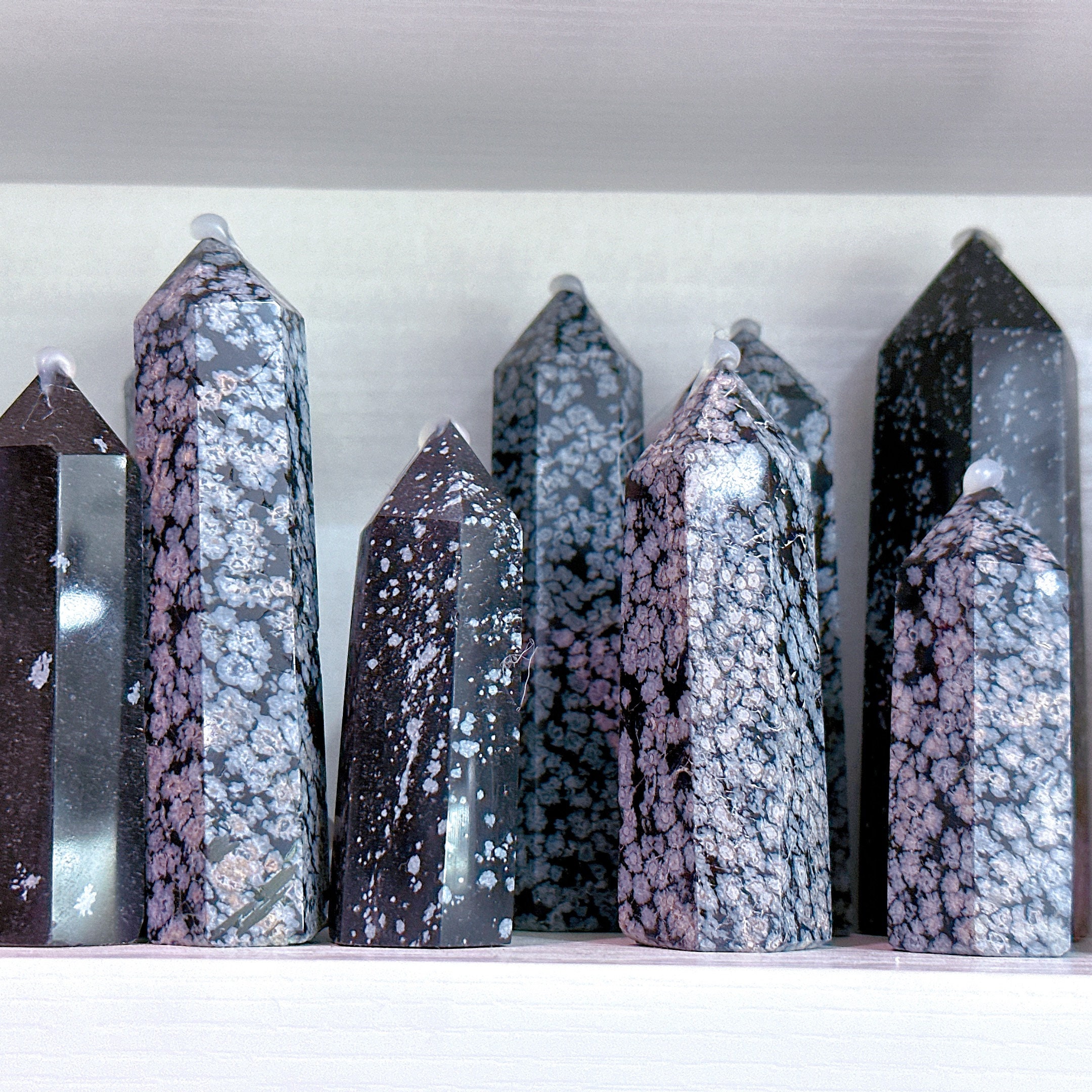Snowflake Obsidian Crystal Obelisk Tower - Spirit Crystals