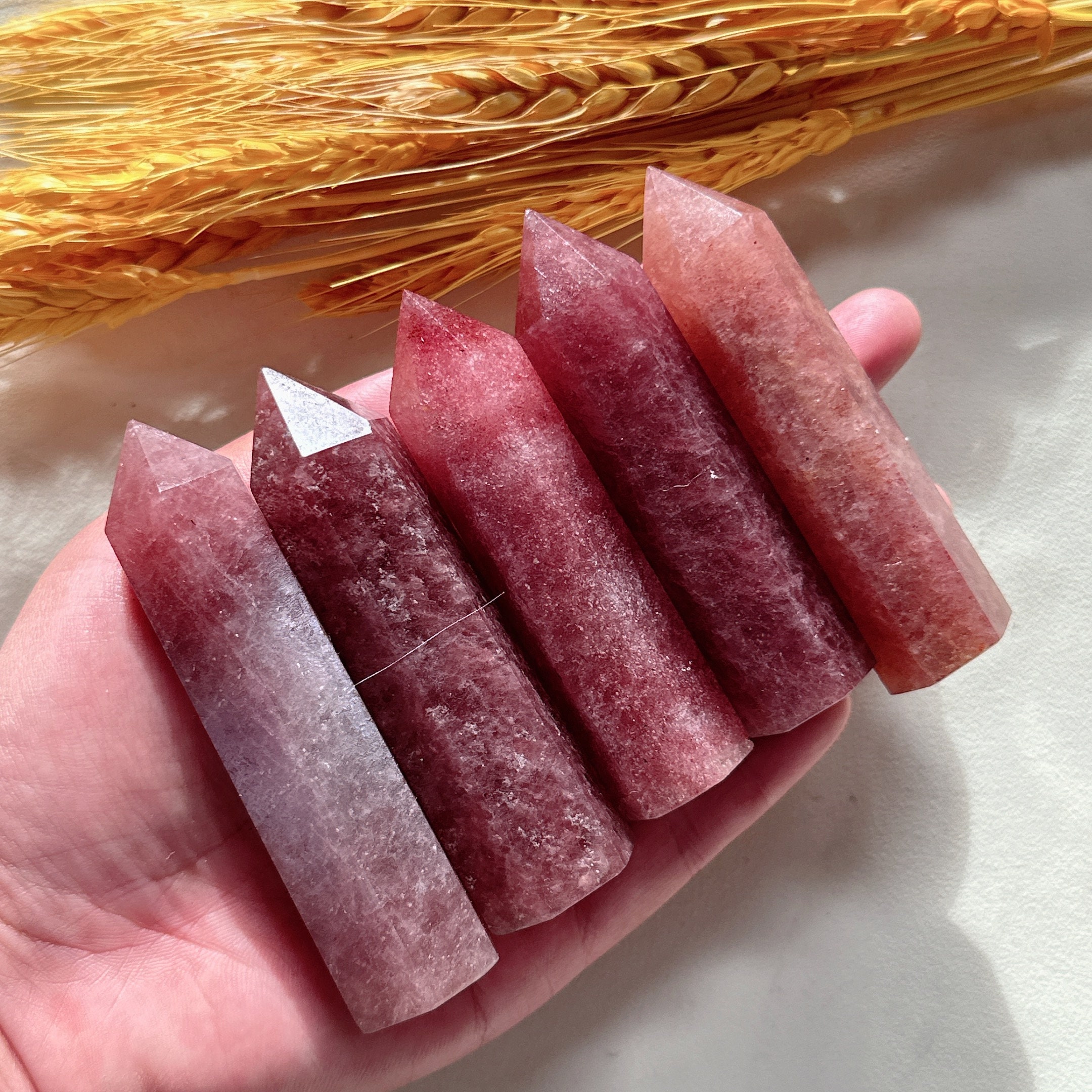 Strawberry Quartz Crystal Obelisk Tower - Spirit Crystals