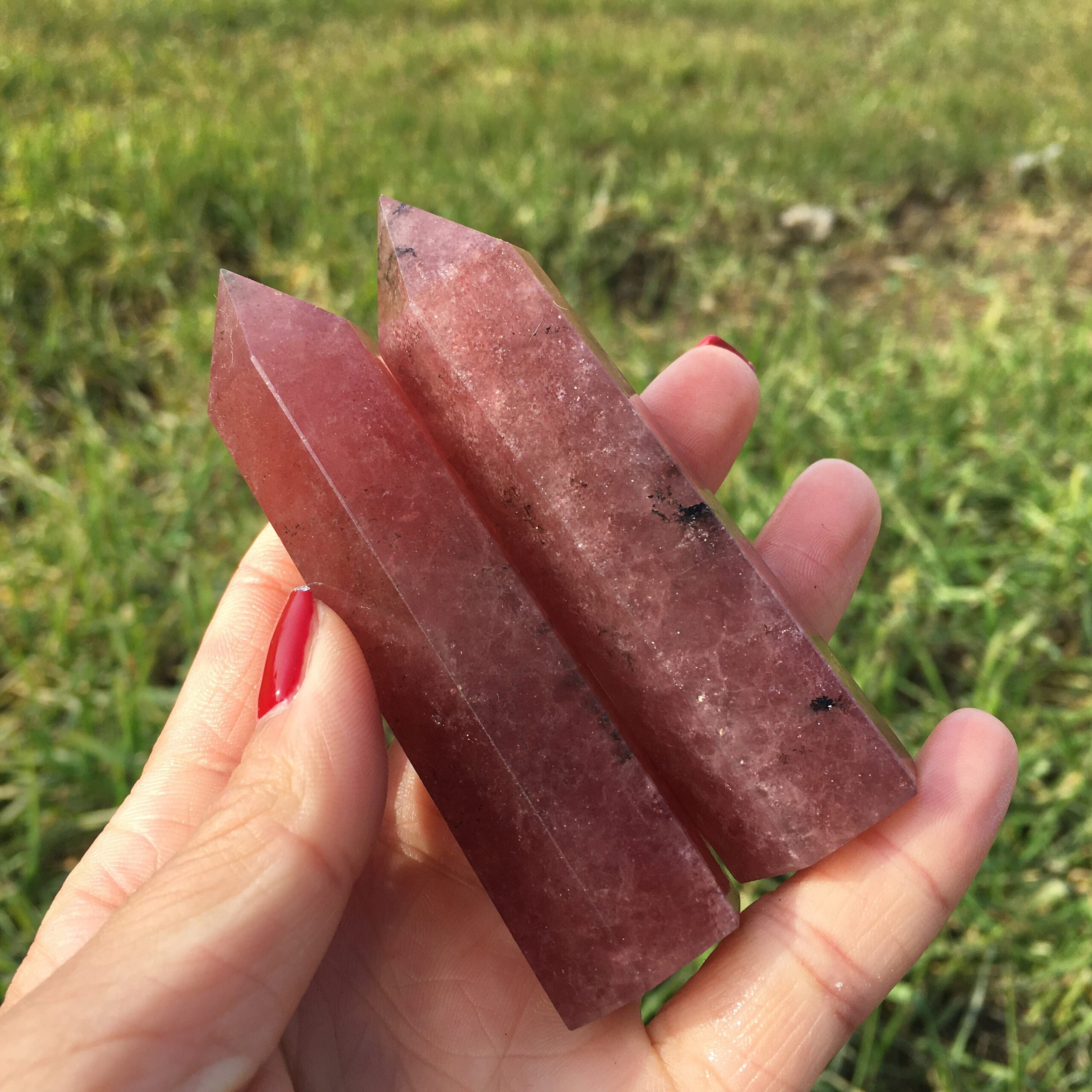 Strawberry Quartz Crystal Obelisk Tower - Spirit Crystals