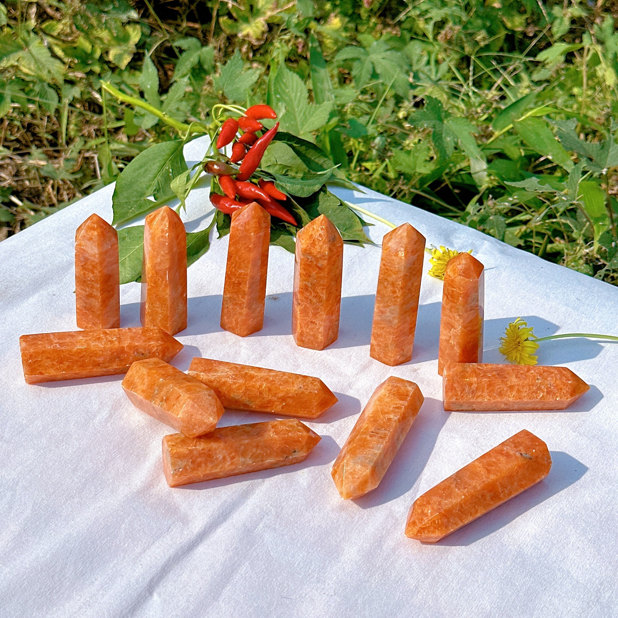 Sunstone Crystal Obelisk Tower - Spirit Crystals