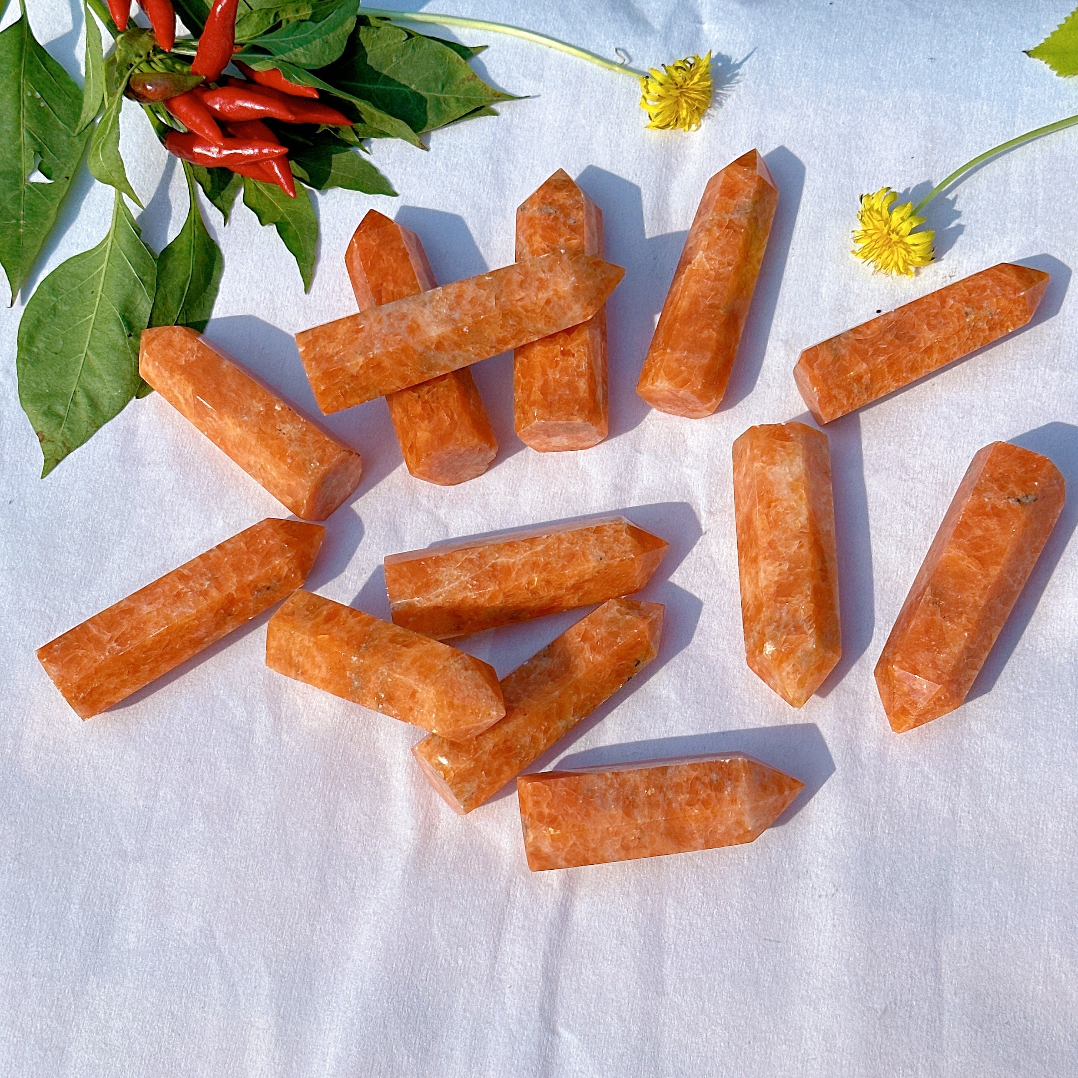 Sunstone Crystal Obelisk Tower - Spirit Crystals