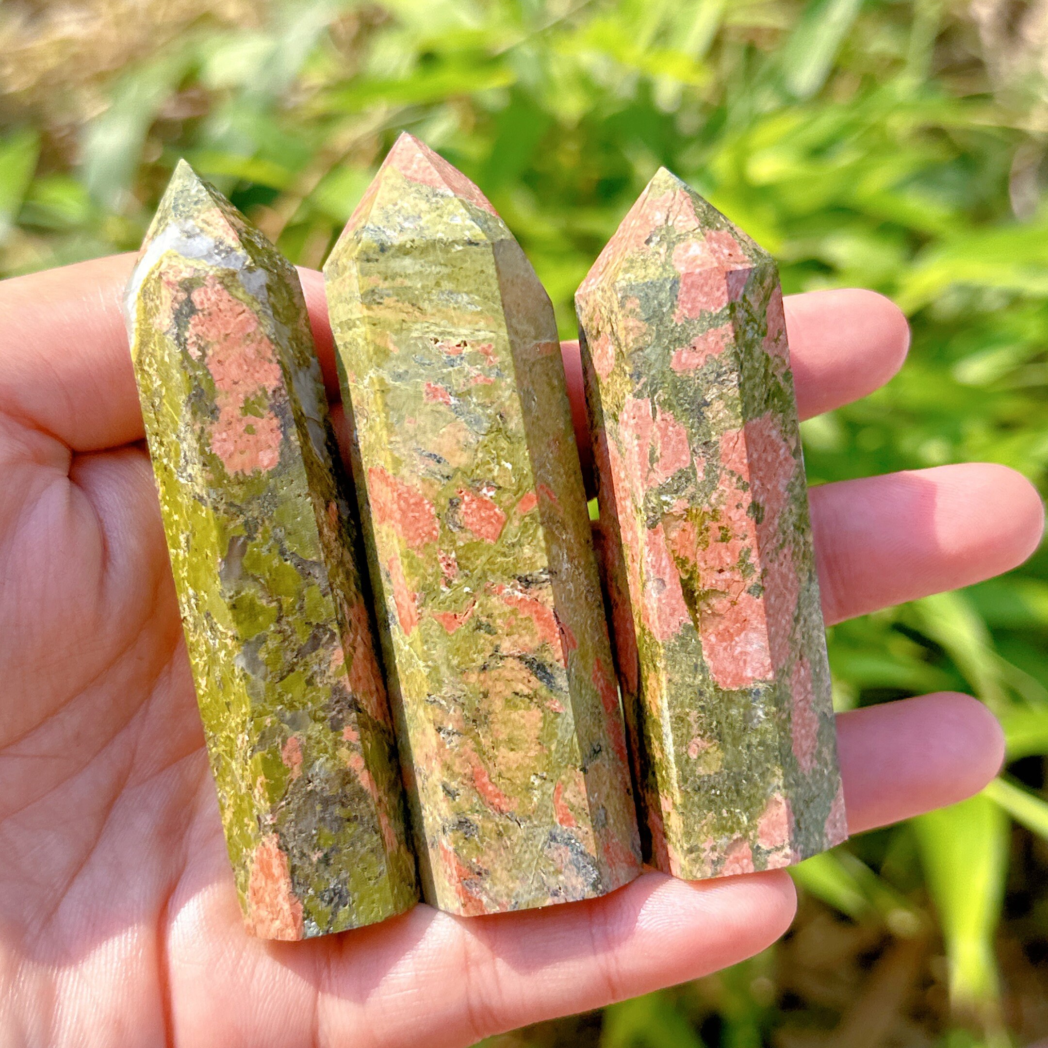 Unakite Crystal Obelisk Tower - Spirit Crystals