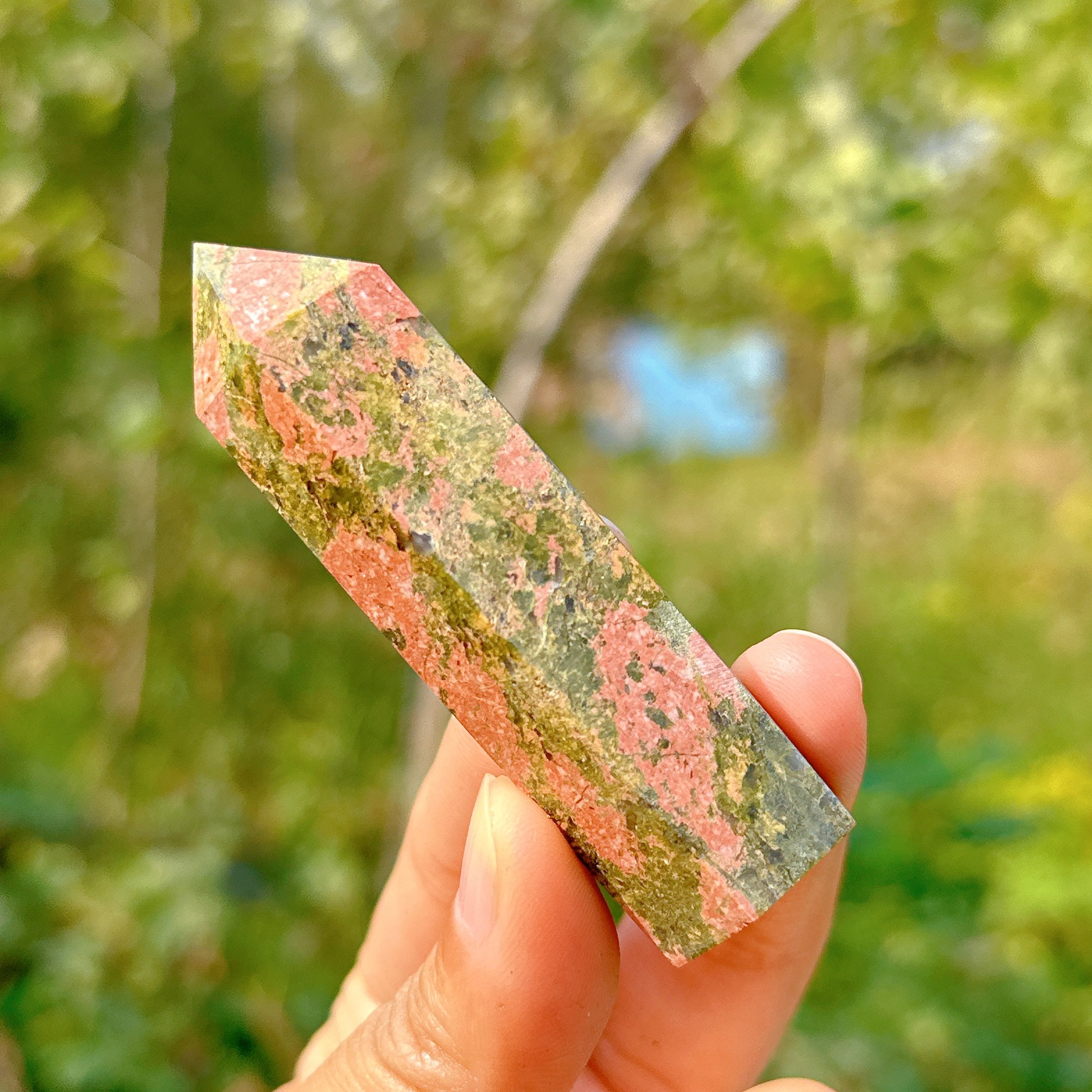 Unakite Crystal Obelisk Tower - Spirit Crystals