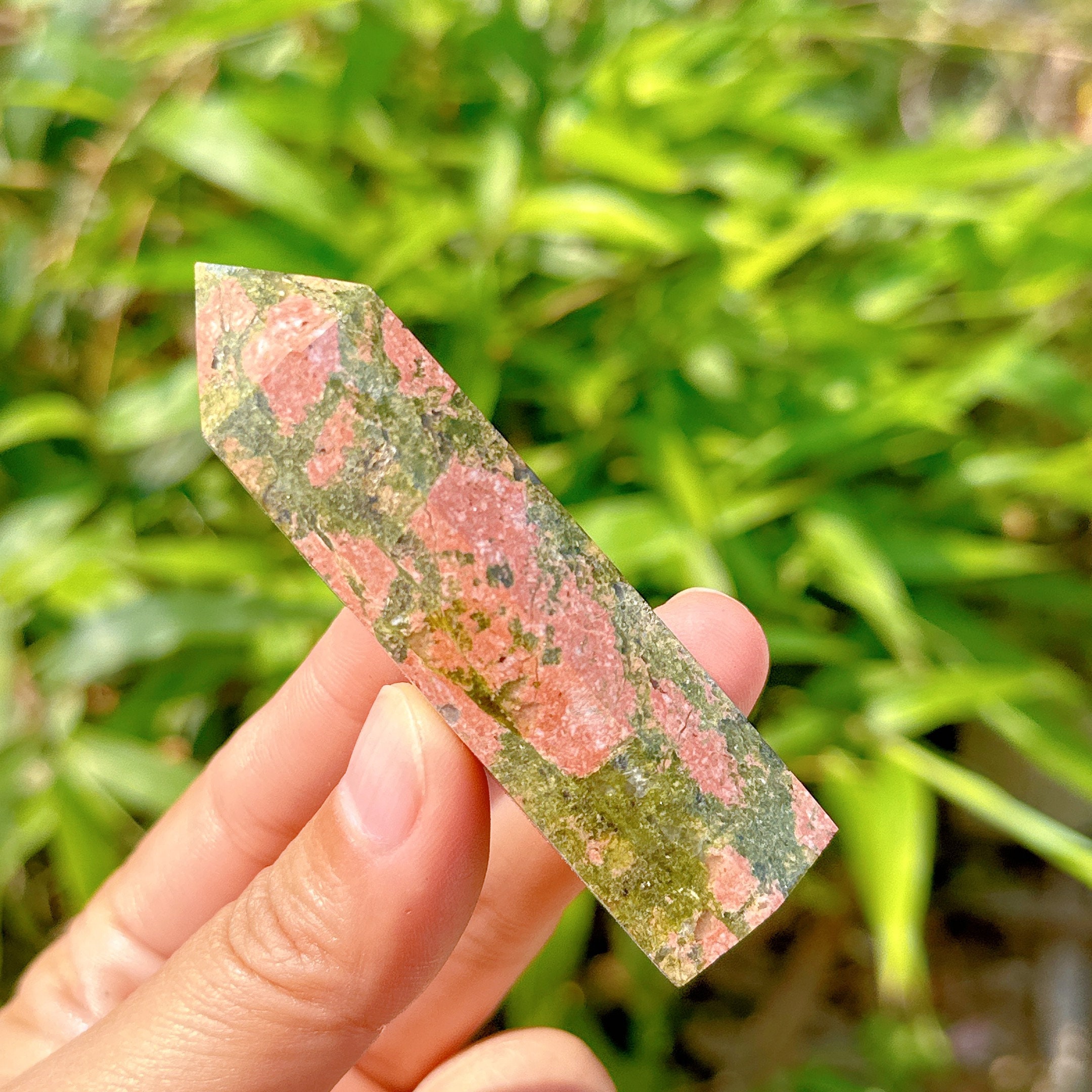Unakite Crystal Obelisk Tower - Spirit Crystals
