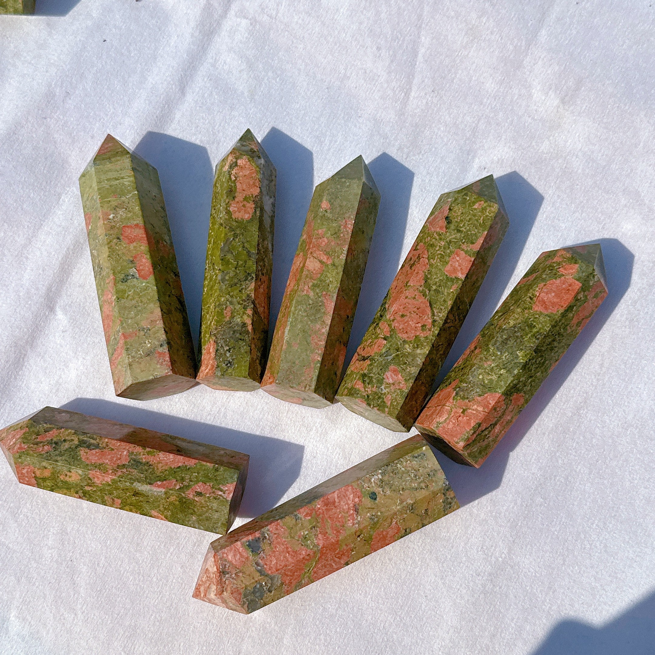 Unakite Crystal Obelisk Tower - Spirit Crystals