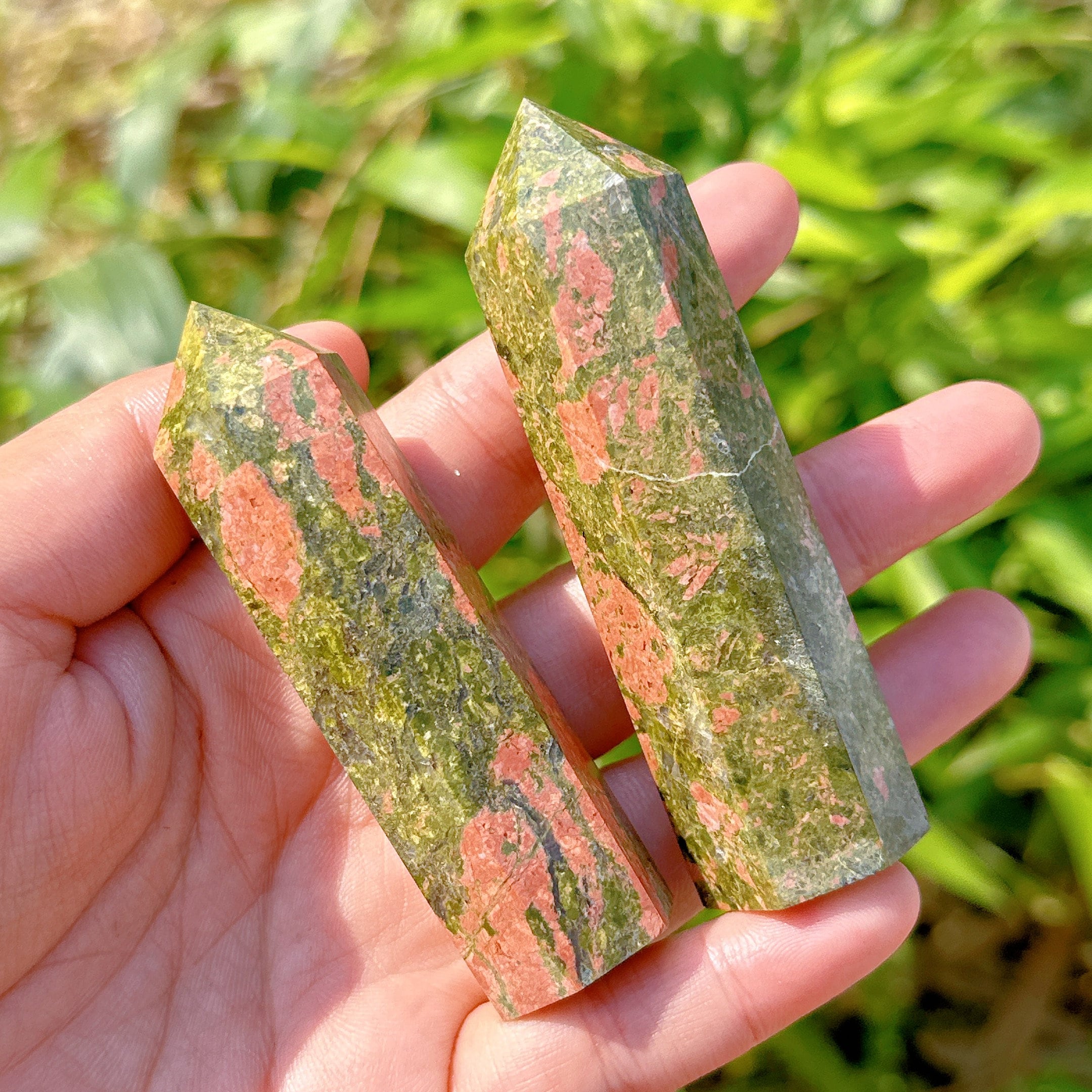 Unakite Crystal Obelisk Tower - Spirit Crystals