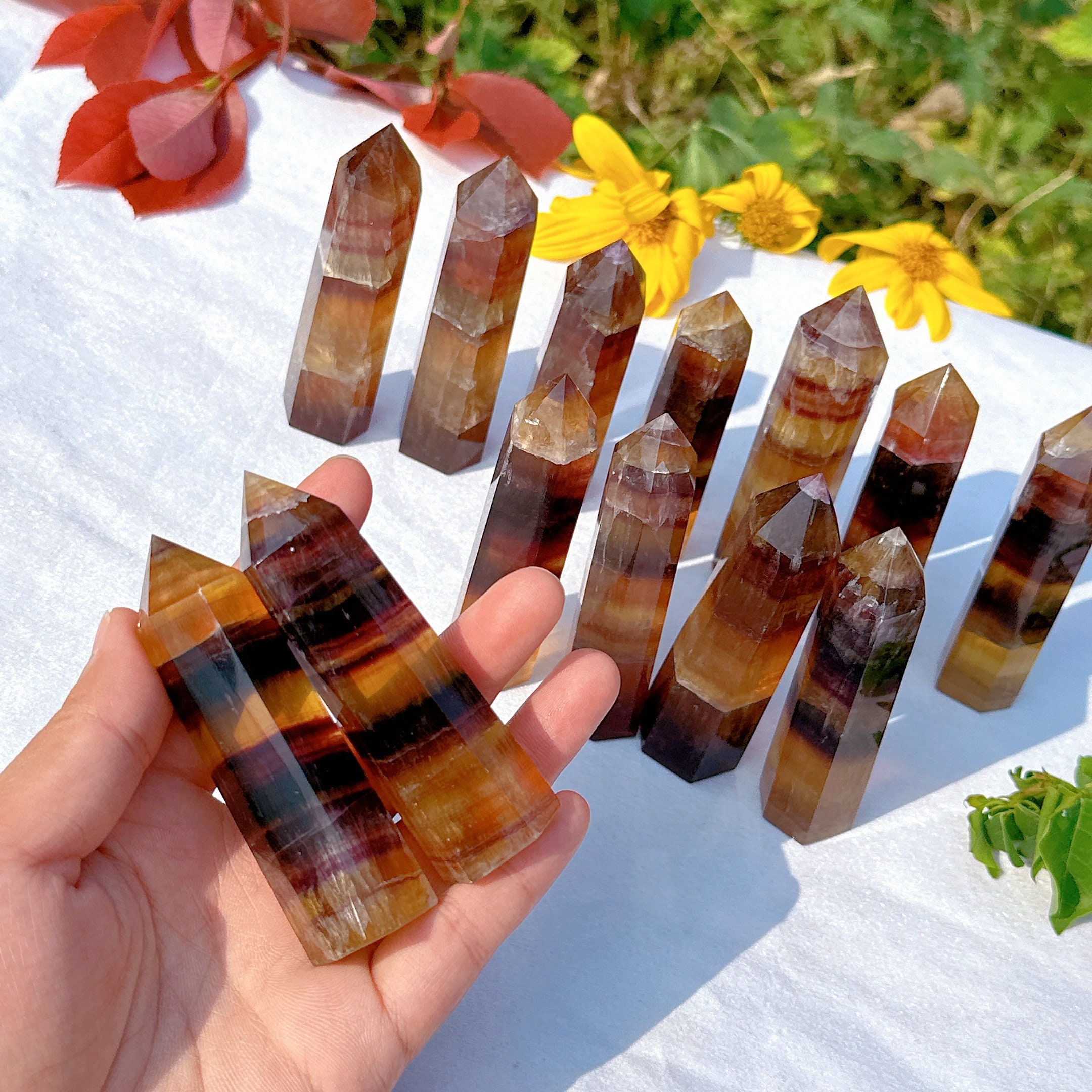Yellow Fluorite Crystal Obelisk Tower - Spirit Crystals