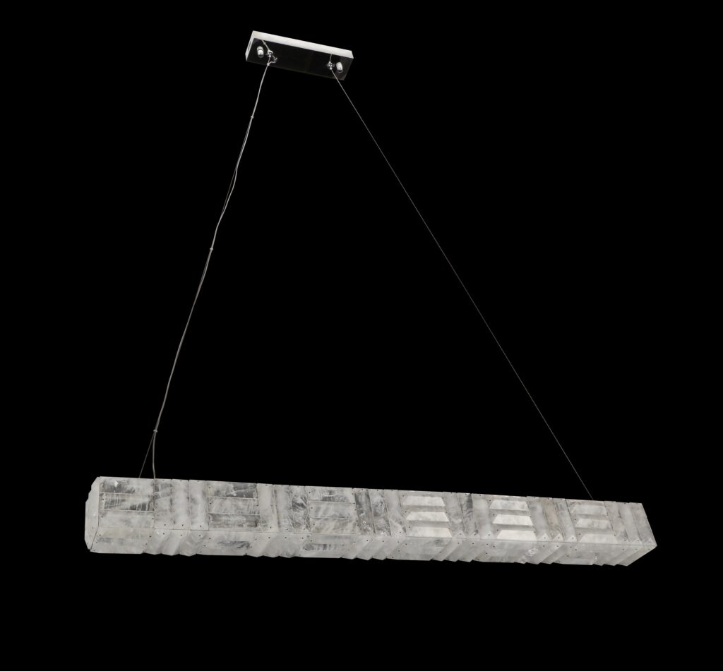 Rustic Clear Quartz Slab Hanging Lamp - Spirit Crystals