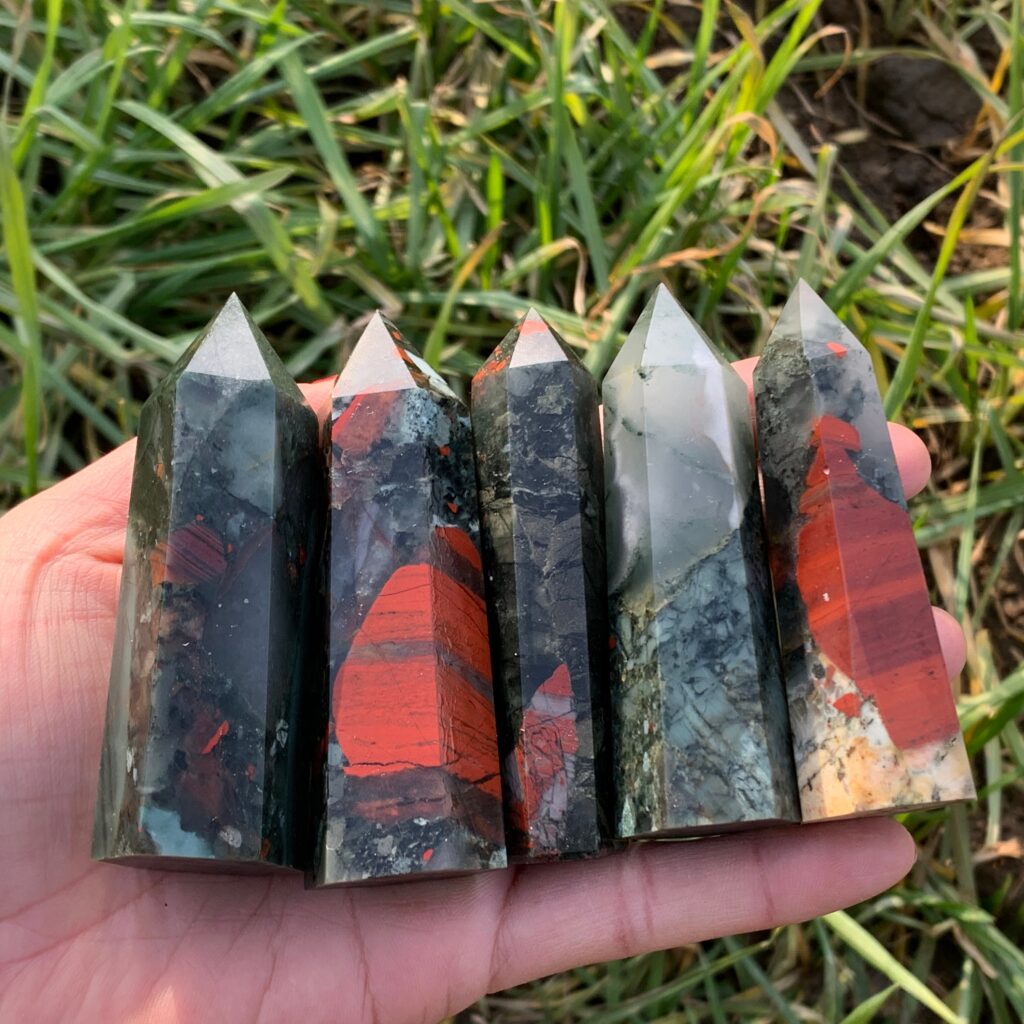 Bloodstone Crystal Obelisk Tower - Spirit Crystals
